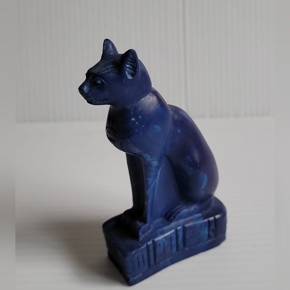 Art | Blue Teal Marbled Resin Egyptian Cat Goddess Of Protection Bastet ...